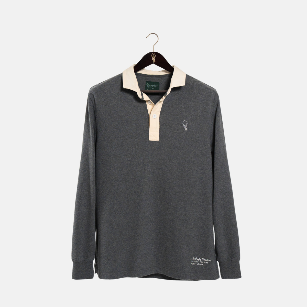 'Le Rugby' Classique Melange Grey Rugby Shirt | Le Alfré